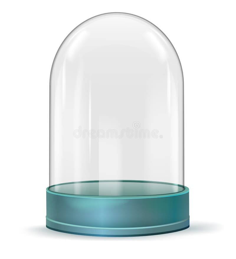 Empty Glass Dome Mockup. Realistic Display Cover Stock Vector ...