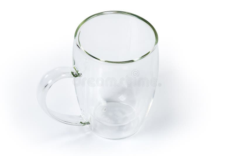 Empty Glass Double Hollow Bottom Cup on a White Background Stock Photo ...