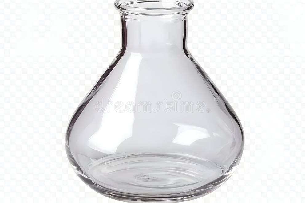 Empty Glass Erlenmeyer Flask on Transparent Background Stock ...
