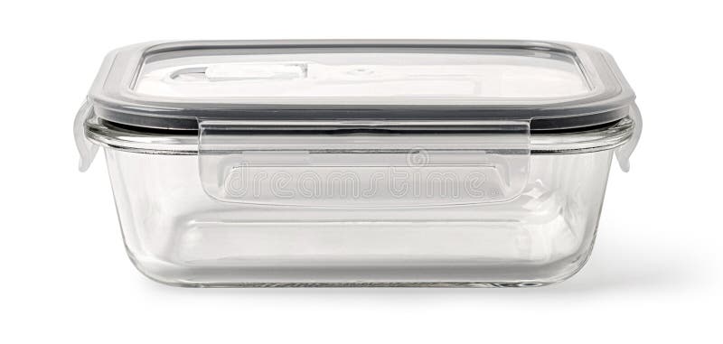 Gray Rectangular Plastic Food Storage Container Lid Isolated White ...