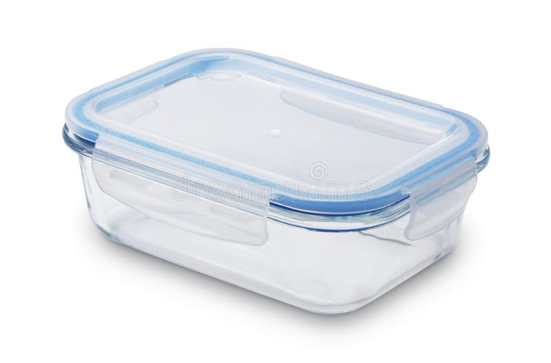 Empty Glass Food Container with Plastic Lid Stock Image - Image of ...