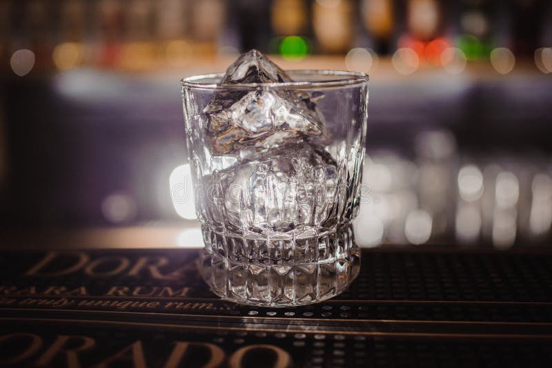 Empty glass with ice rock stock image. Image of freezer - 63002011