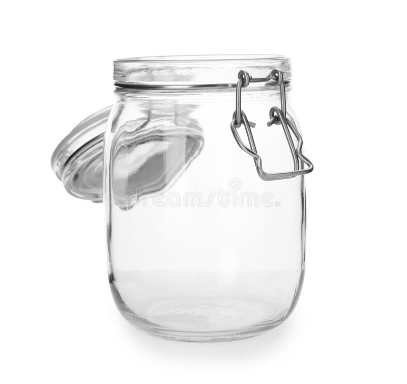 Empty Glass Jar on Background Stock Photo - Image of object, rubber ...