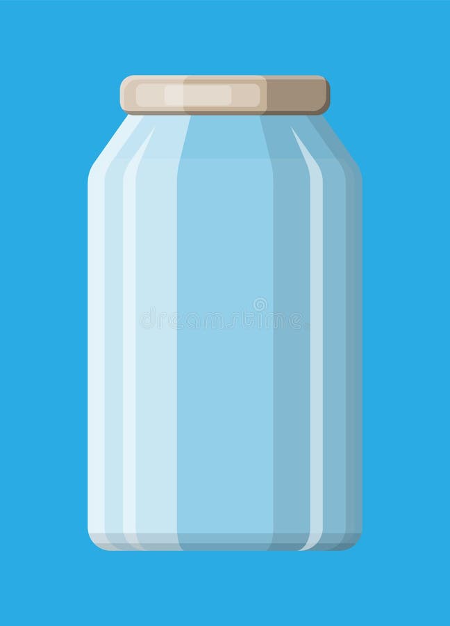 Glass Jar Blue Lid Vector Illustration Packaging Collection Stock ...
