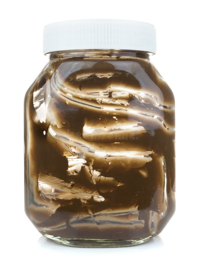 An Empty Glass Jar of Chocolate Spread Stock Image - Image of closeup ...