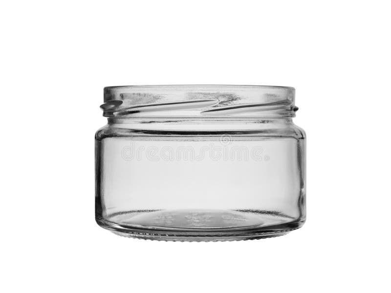 Empty Glass Jar without Cover on a White Background Stock Photo - Image ...