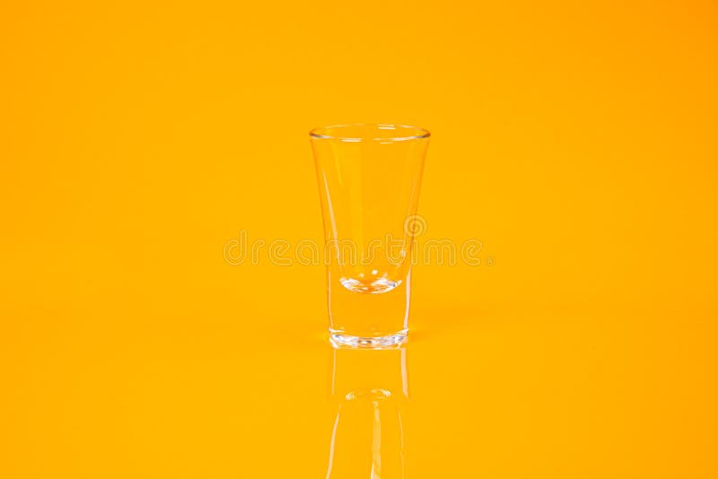 Empty Glass Empty Jar Empty Ice Bucket on Orange Background Stock Photo ...