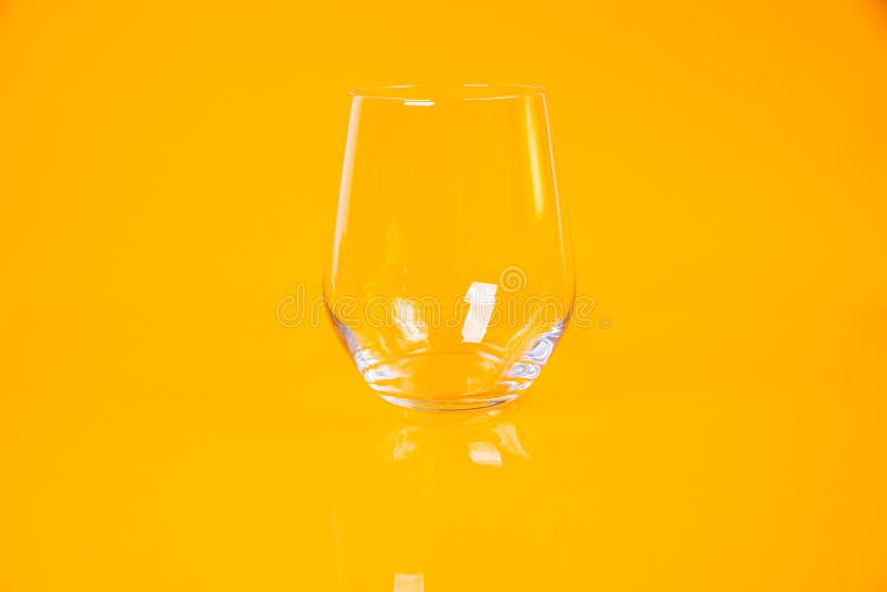 Empty Glass Empty Jar Empty Ice Bucket on Orange Background Stock Photo ...