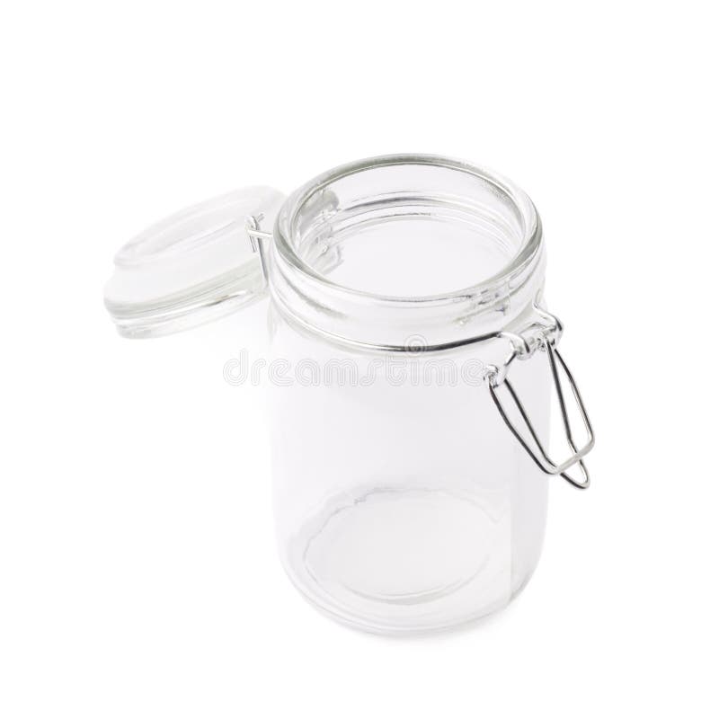 Empty glass jar isolated stock photo. Image of object - 55348760