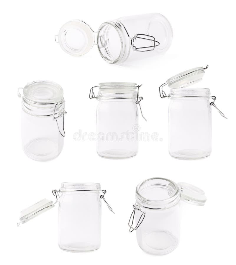 Empty glass jar isolated stock image. Image of close - 56113791