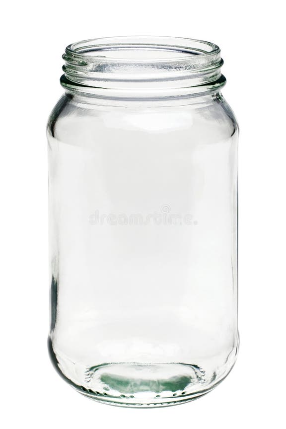 Empty Glass Jar Isolated on a White Background Stock Image - Image of ...