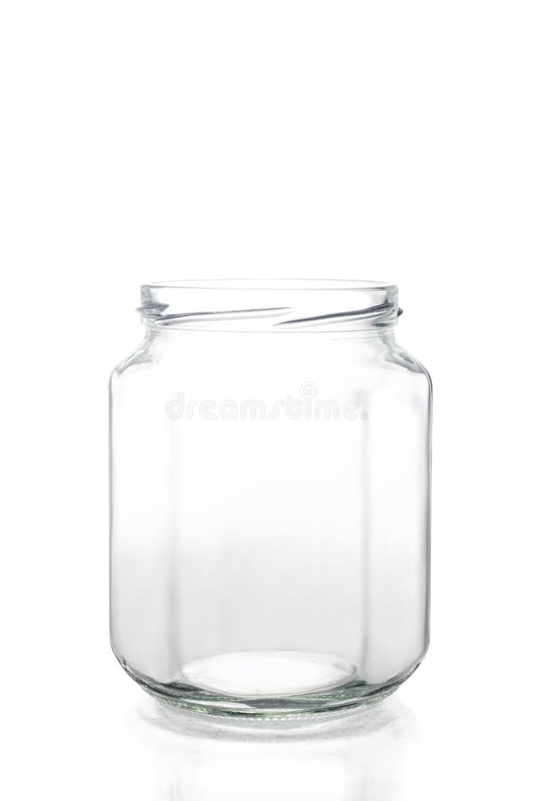 Empty Glass Jar Isolated on White Background with Clipping Path Stock ...