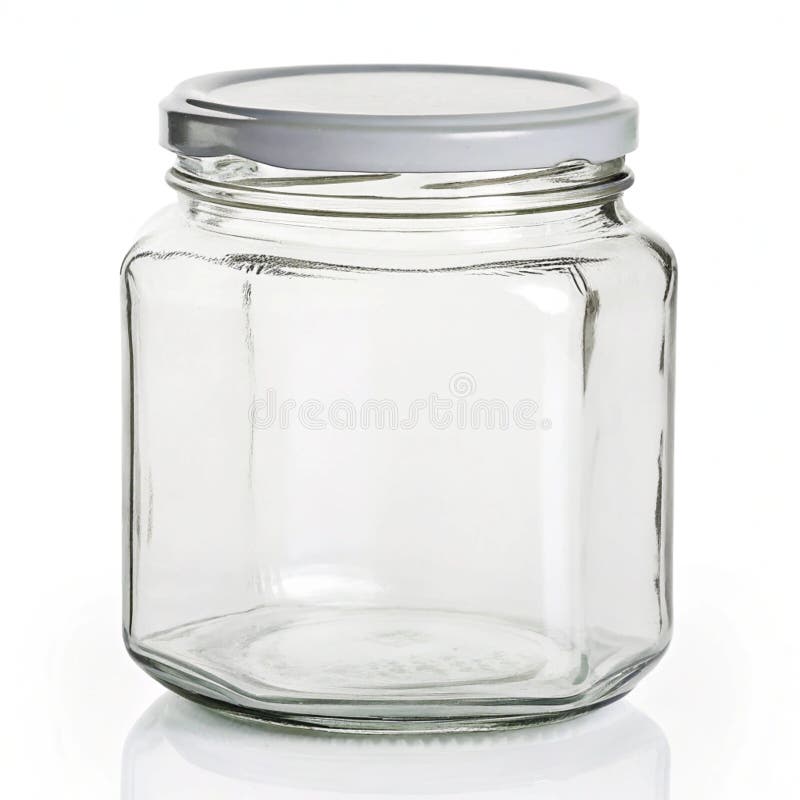 Empty Glass Jar Isolated on White Background Stock Illustration ...