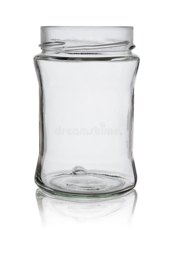Empty Glass Jar for Jam and Preservation without Cover. Isolated on a ...