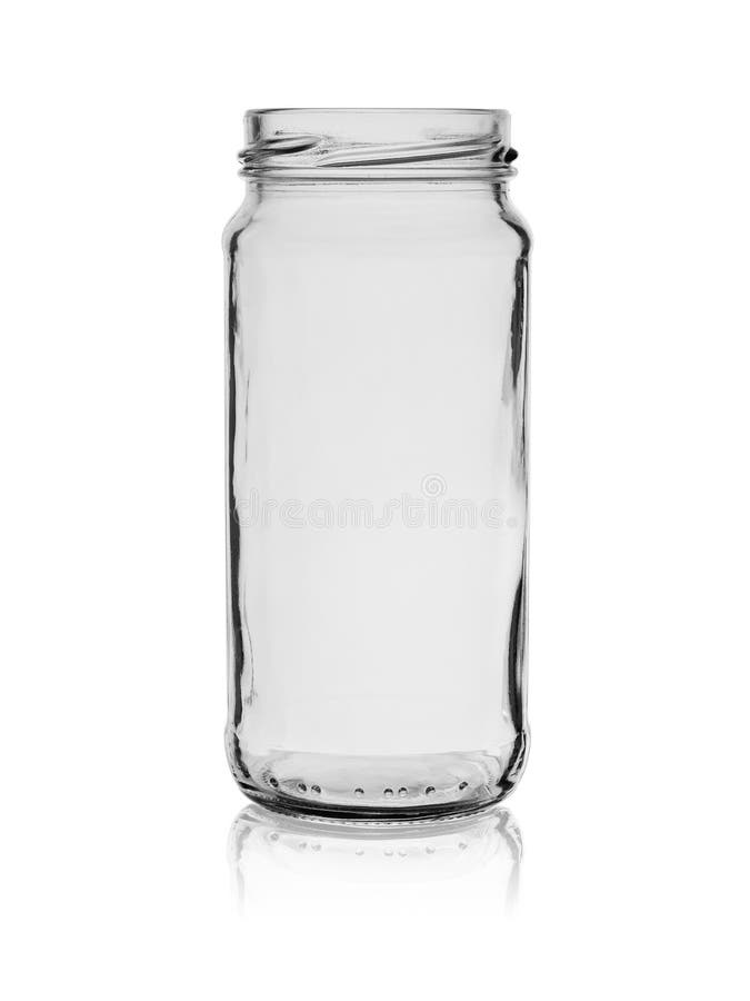 Empty Glass Jar without a Lid, Open. Isolated on a White Background ...