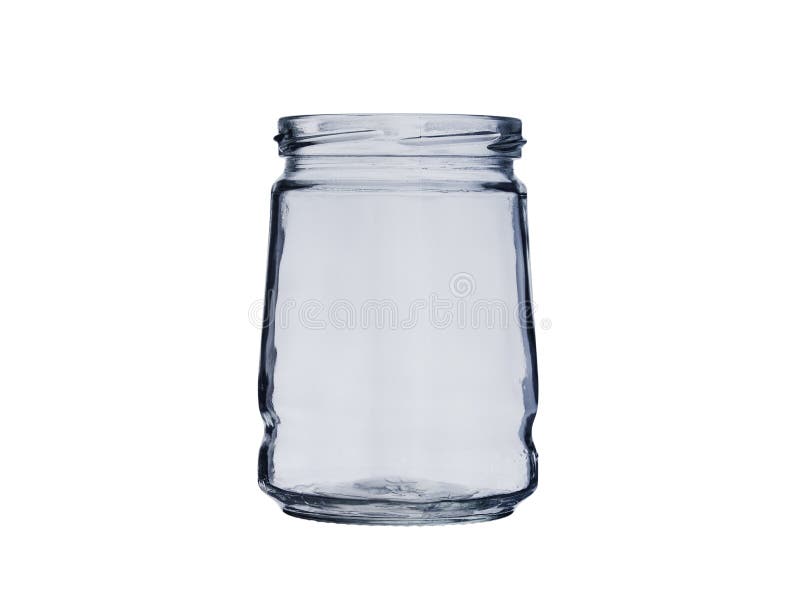 Empty Glass Jar Open Isolated on White Background Stock Image - Image ...