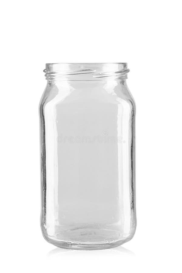 Empty Glass Jar. Isolated on a White Background Stock Image - Image of ...
