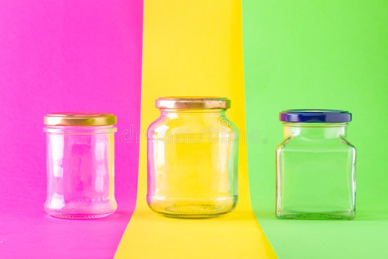 Empty Glass Jars stock image. Image of copy, front, colors - 137417107