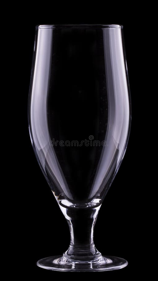 Empty Glass Of Light Beer On Black Background Stock Photo - Image of ...