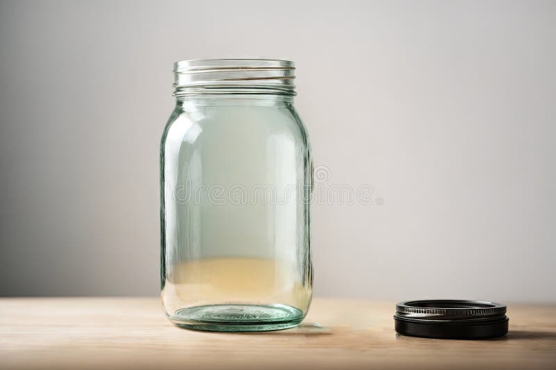 Empty Glass Mason Jar on White Background Mockup. Ai Generative Stock ...