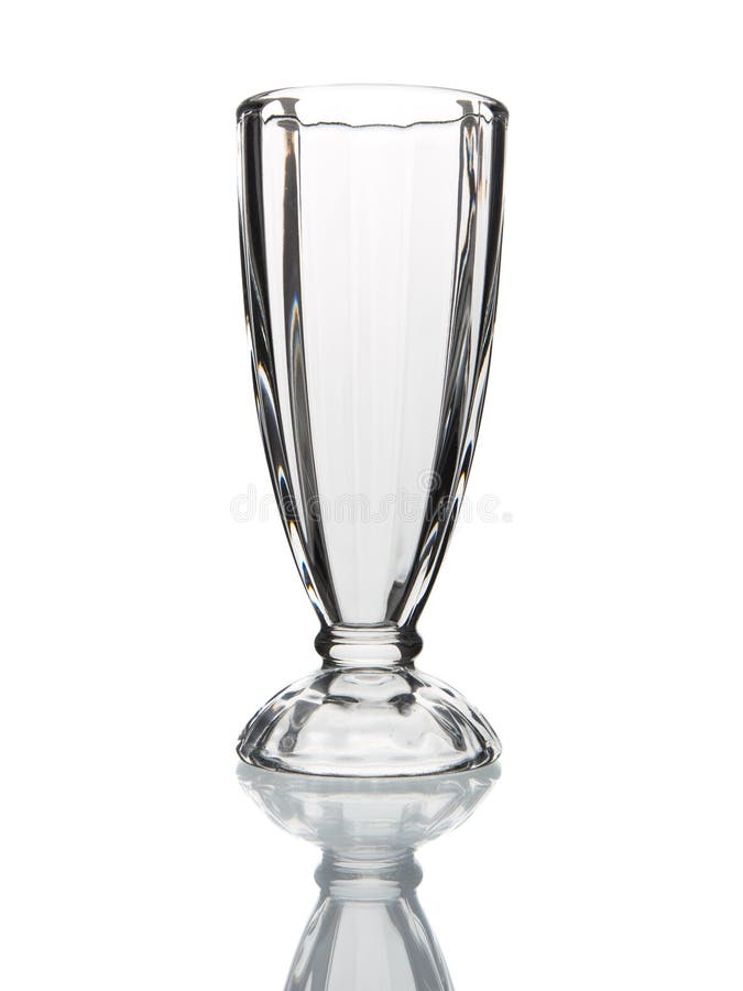 Empty Glass for a Milkshake Isolated. White Background Stock Photo ...