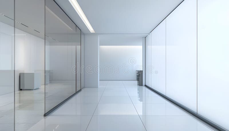 Empty Glass Office Wall for Logo Mockup Making Stock Illustration ...