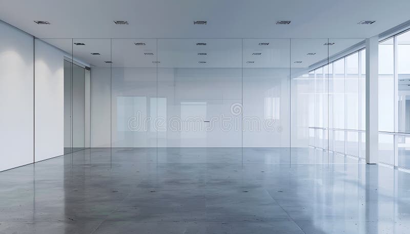 Empty Glass Office Wall for Logo Mockup Making Stock Illustration ...