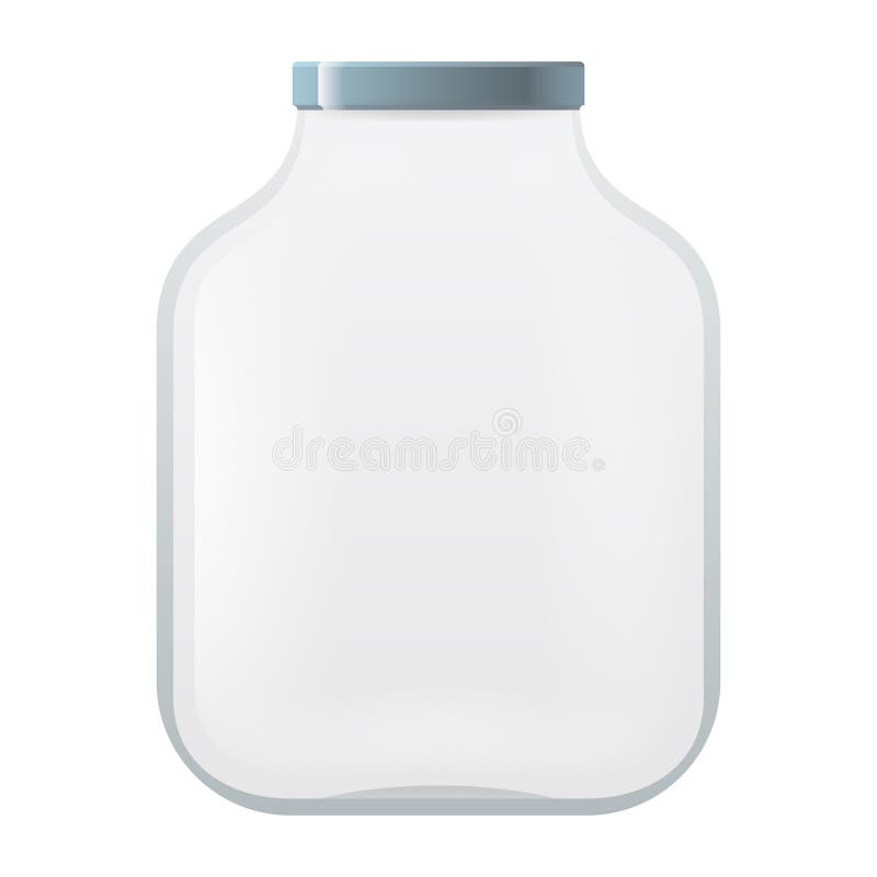 Empty Glass Pot Jar Isolated Mockup Icon 3d Realistic Design Vector ...