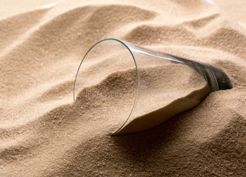 Empty glass in sand stock photo. Image of empty, drink - 31650454