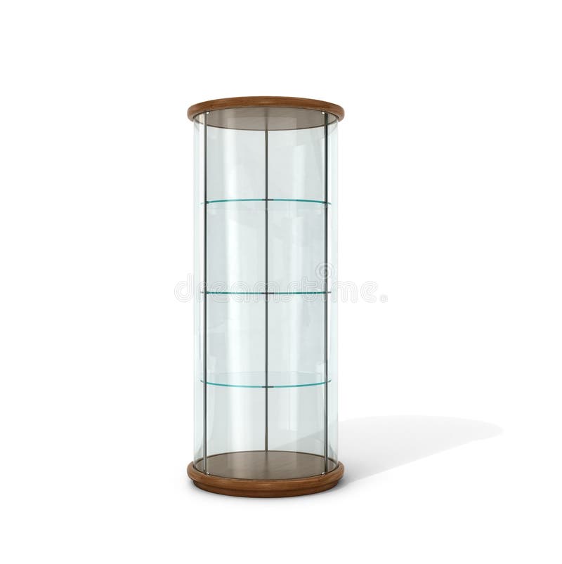 Empty Glass Showcase on a White Background. Stock Illustration ...