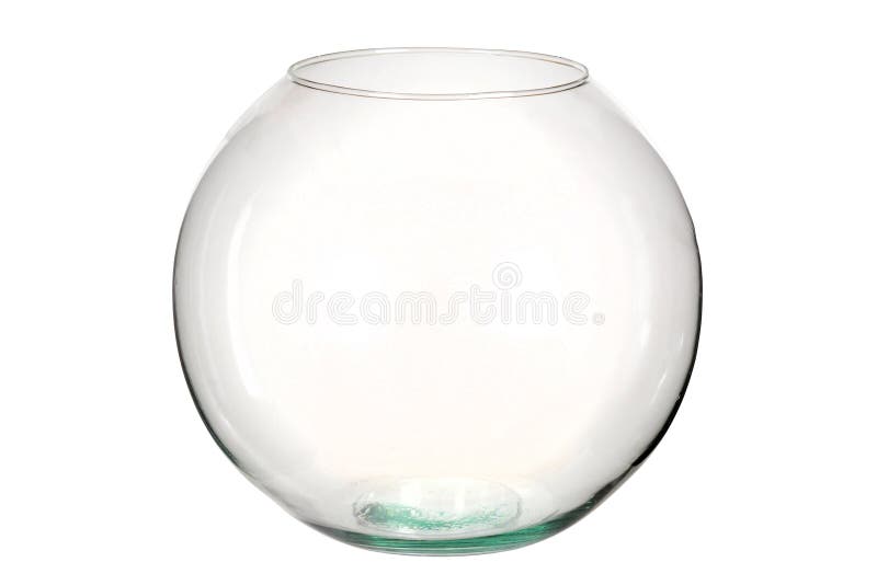 Empty Fish Bowl Isolated on White Stock Image - Image of aquatic ...