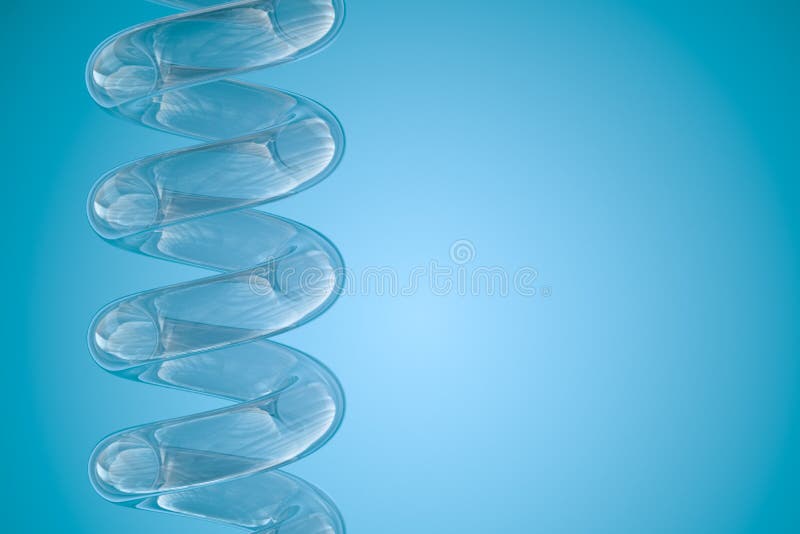 Empty Glass Spring Tube with Blue Background, 3d Rendering Stock ...