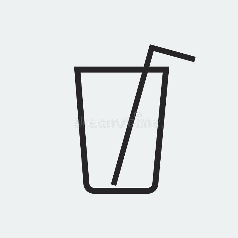 Glass and Straw Icon Vector Logo Design Template. Drink Icon Stock ...