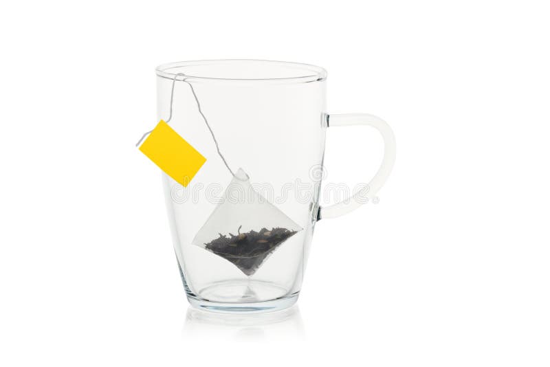 Empty Glass with a Tea Bag Isolated. Stock Photo - Image of organic ...