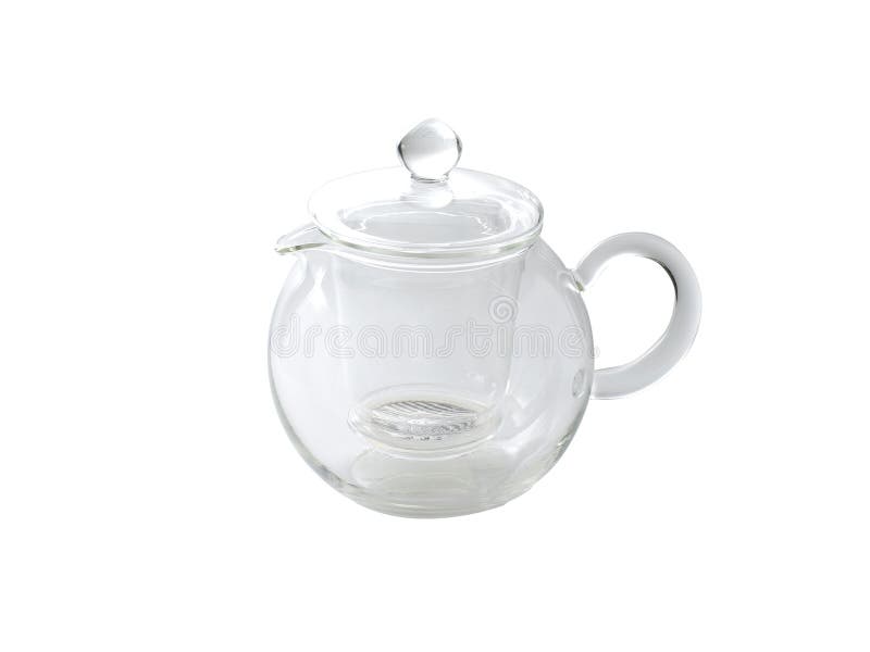 Empty Glass Teapot Isolated on White Background Stock Photo - Image of ...