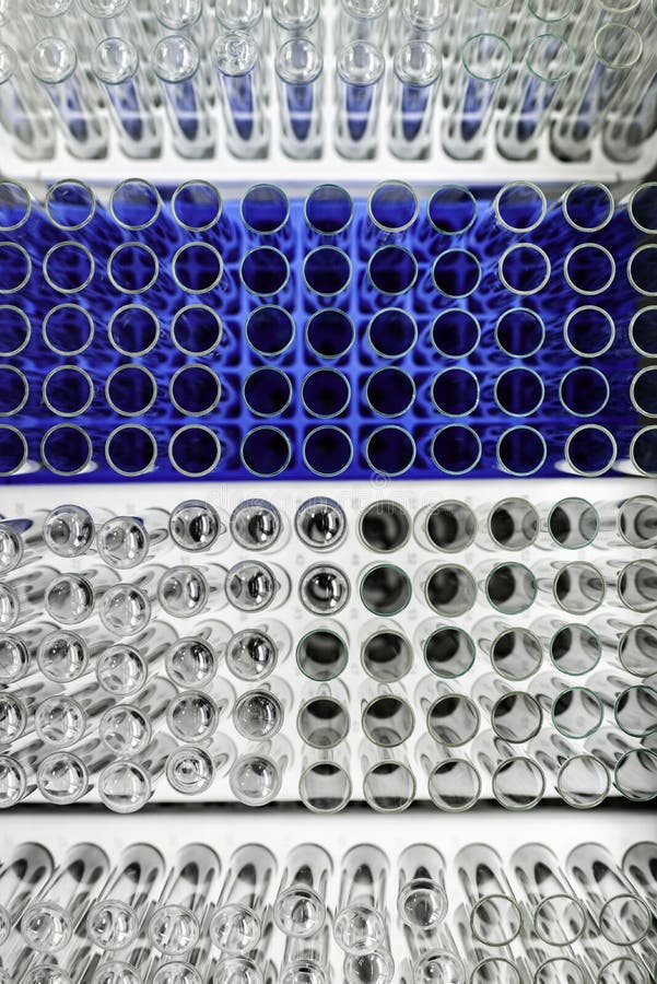 Empty Glass Test Tubes in the Stand, Top View Stock Image - Image of ...