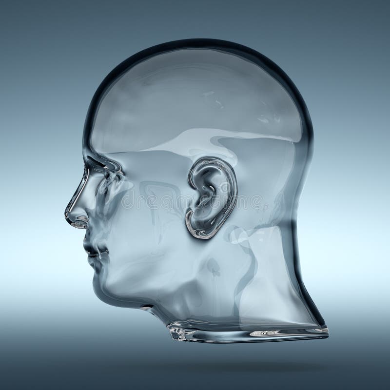 Empty Glass Transparent Human Head Stock Illustration - Illustration of ...