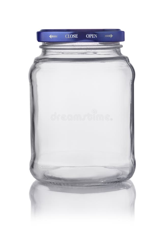 Empty Glass Transparent Jar with Cap Stock Photo - Image of empty ...