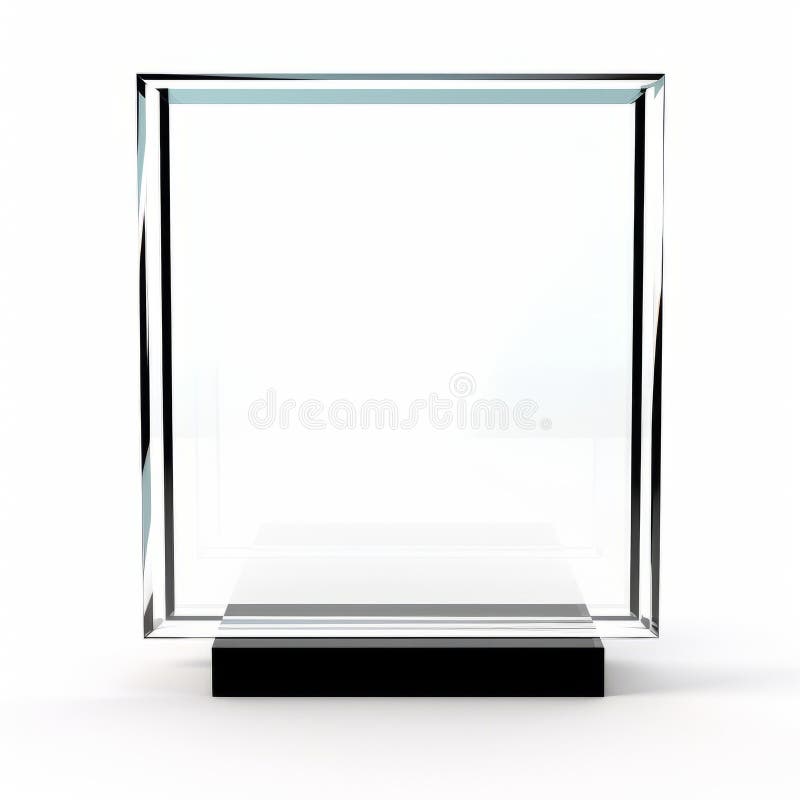 Empty Glass Trophy Case on White Background Stock Illustration ...