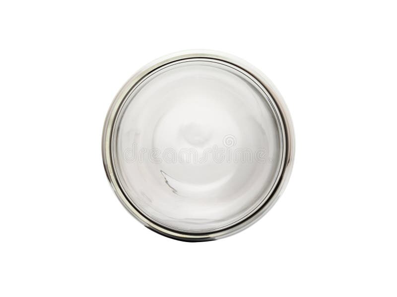 The Top View on the Empty Glass Jar of an Oval Form Isolated on a White ...