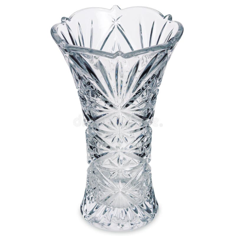 Empty Glass Vase with a Pattern, Isolated on White Background Stock ...