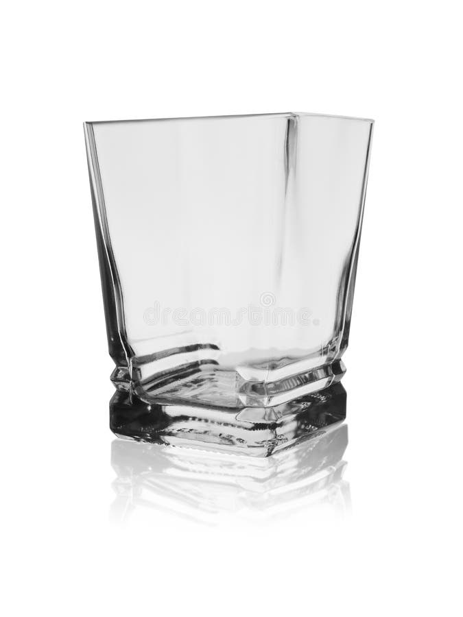 Empty Glass Vase, Square Shape. Isolated on a White Background with ...