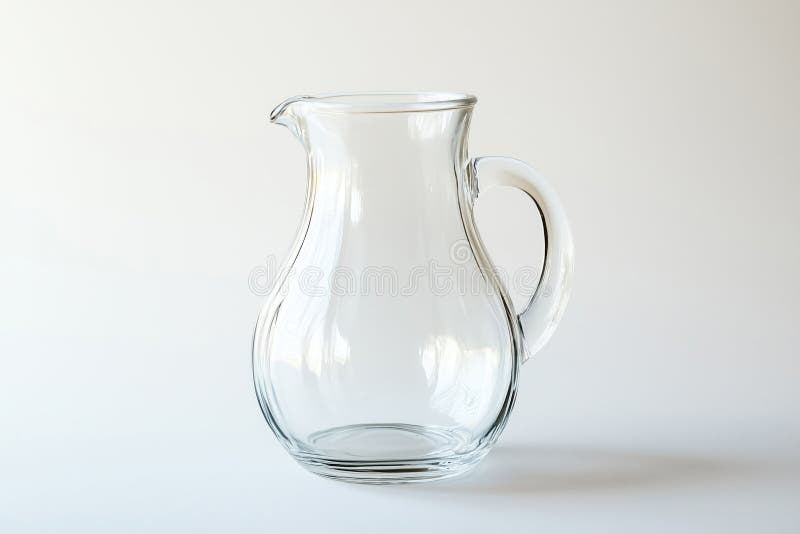 Empty Glass Water Jug on White Background. Stock Image - Image of ...