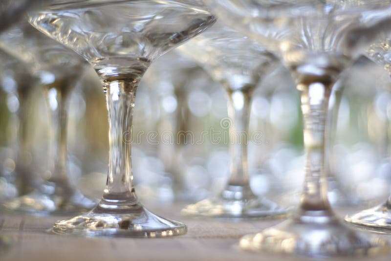 Empty glasses on table stock image. Image of celebration - 5244559