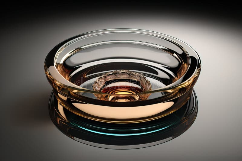 Empty Glossy Transparent Ashtray on a Dark Background. Ai Generative ...