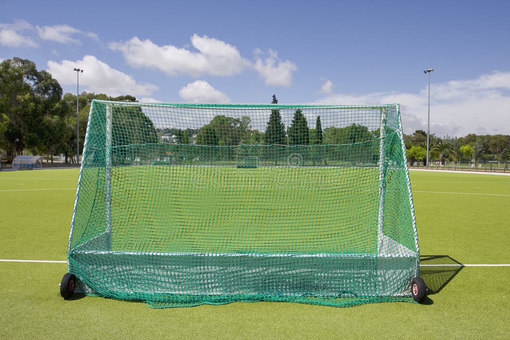 Empty goal back view stock image. Image of landscape - 13594239