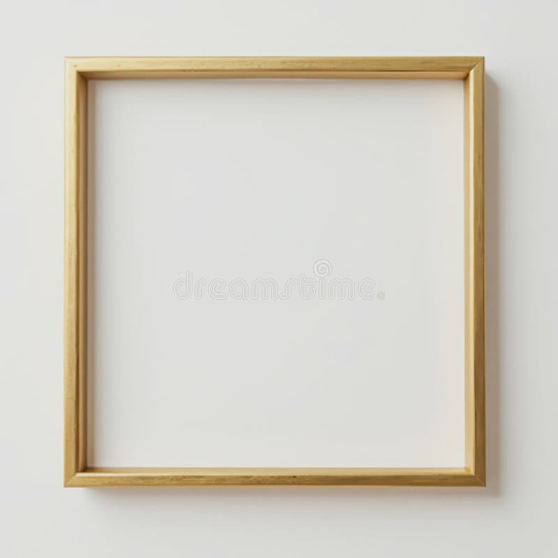 Empty Gold Frame Ready for Artwork Display on a Clean White Wall in a ...