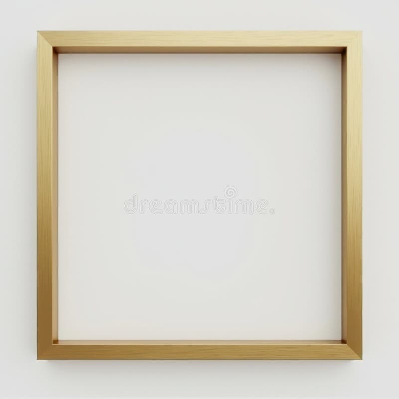 Empty Gold Frame Ready for Artwork Display on a Clean White Wall in a ...