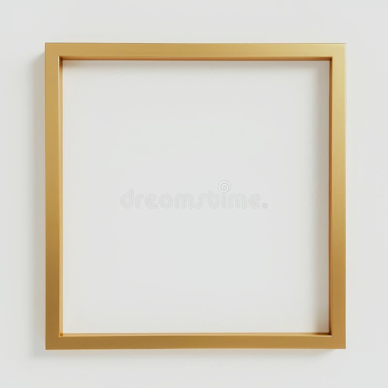 Empty Gold Frame Ready for Artwork Display on a Clean White Wall in a ...