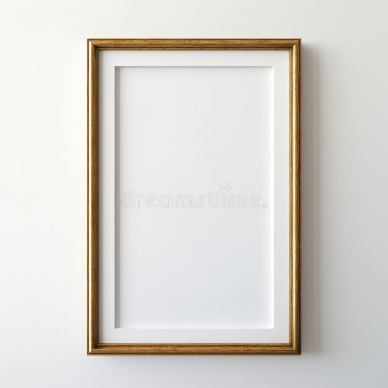 Empty Gold Frame on White Wall: a Stunning 8k Resolution Masterpiece ...